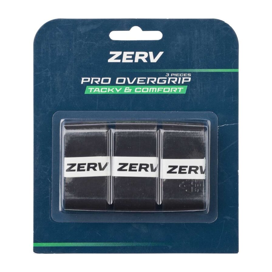 ZERV Pro Overgrip 3-Pack Black | Badminton Greb → Køb!